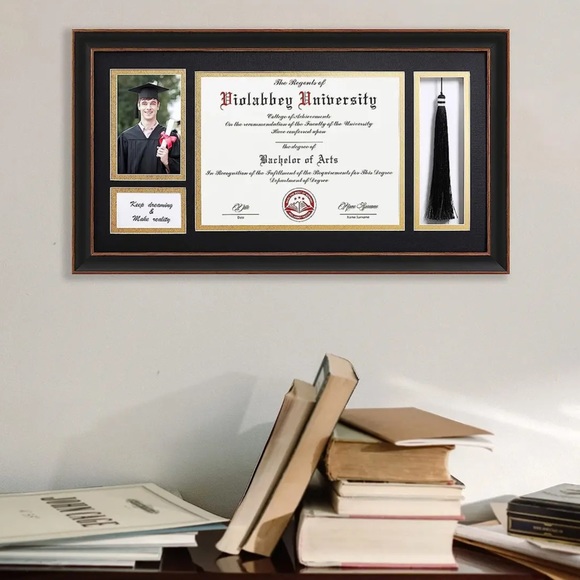 Wall Decor | New Violabbey 21x11 Black 85x11 Diploma Frame With Tassel ...